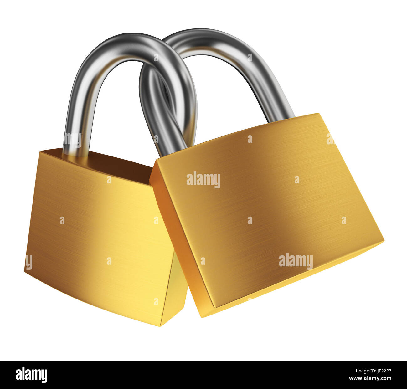 Two locks. 3d illustration on white background Stock Photo - Alamy