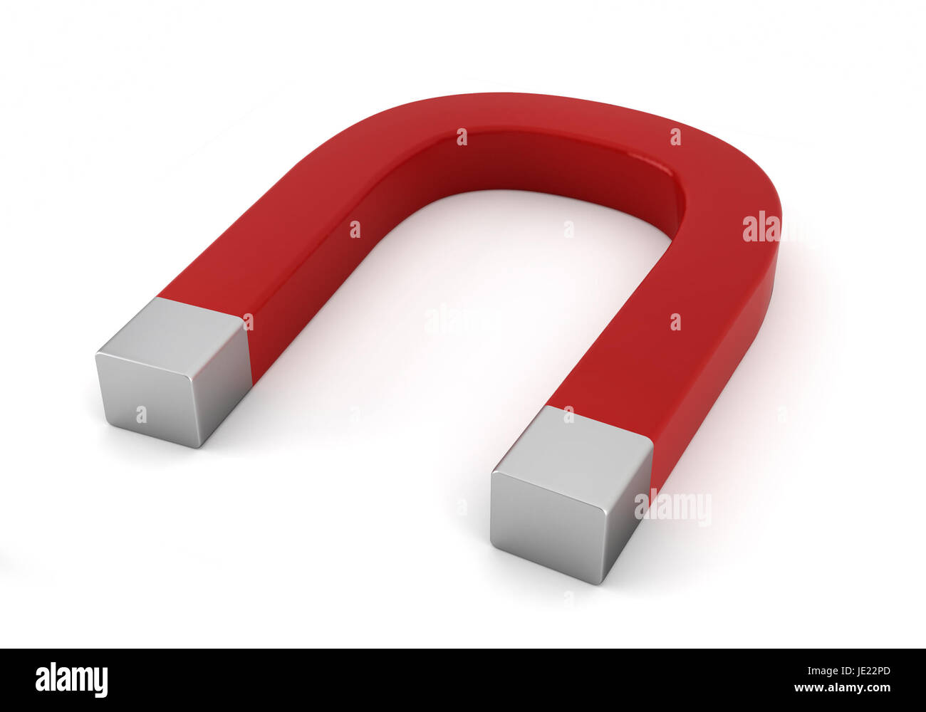 red magnet - 3d render on white Stock Photo - Alamy