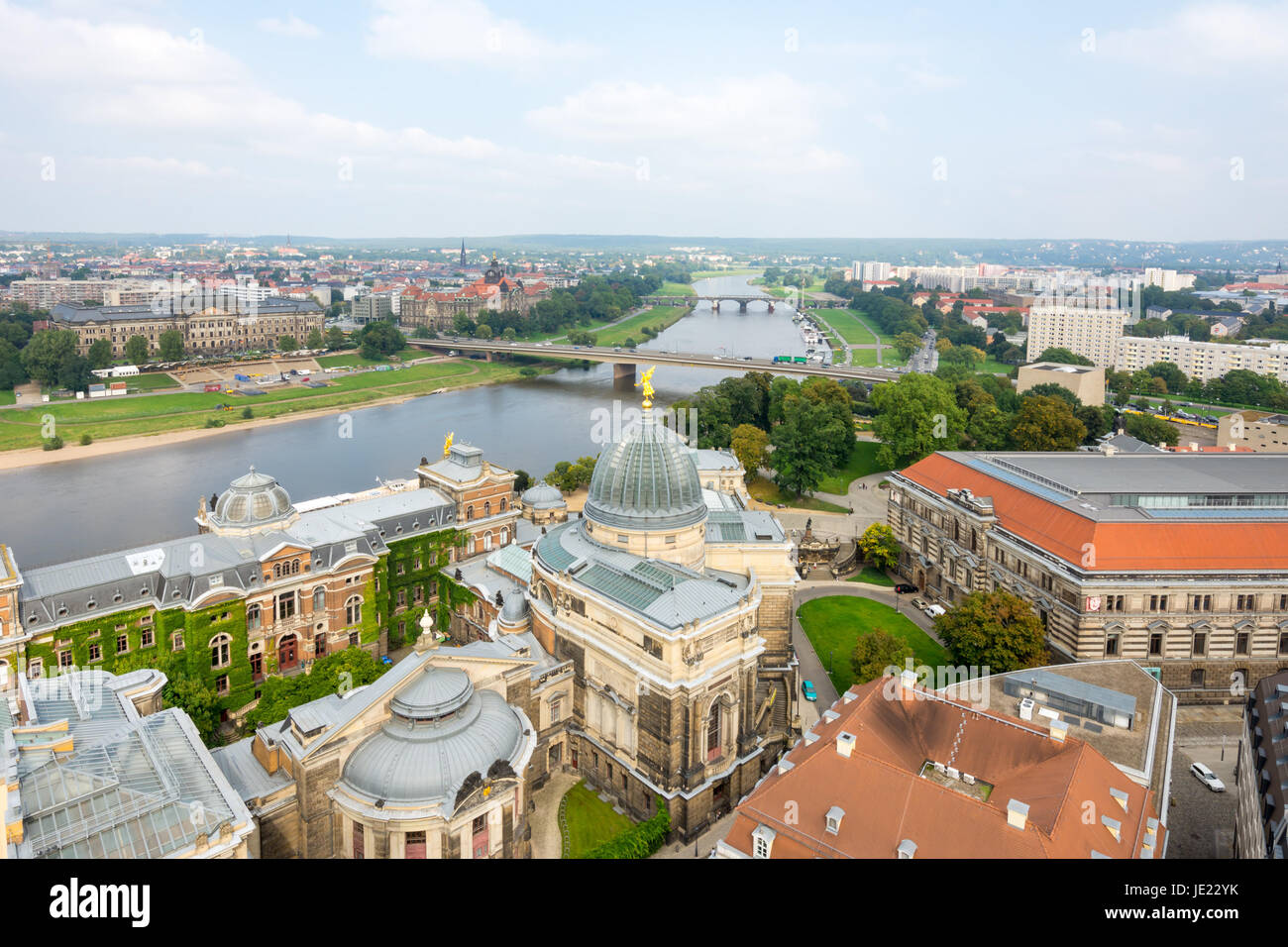 The cityscape of Dresden (Saxony) and the river Elbe Stock Photo - Alamy