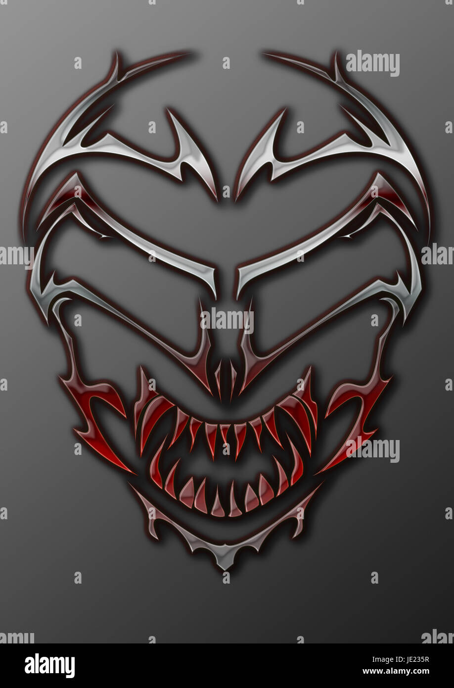 Metal Tribal Alien Skull Stock Photo - Alamy