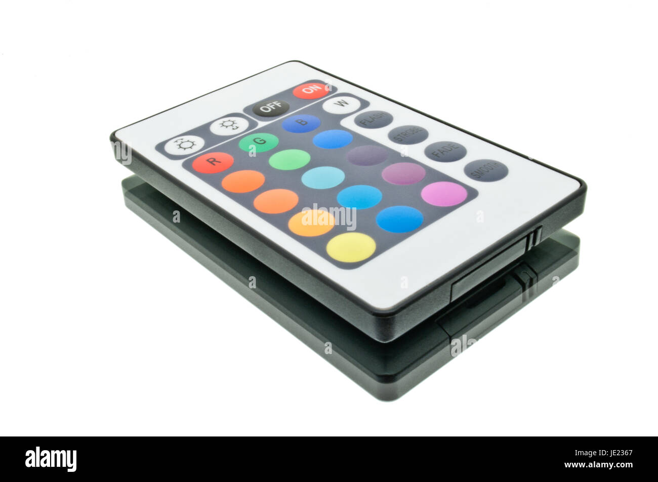 LED Remote Control On A Mirror Stock Photo - Alamy