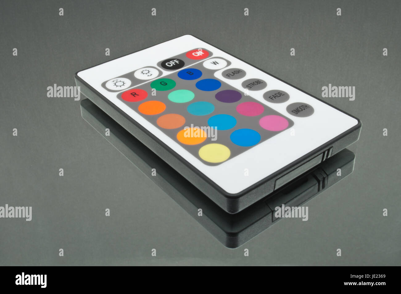 LED Remote Control On A Mirror Stock Photo - Alamy