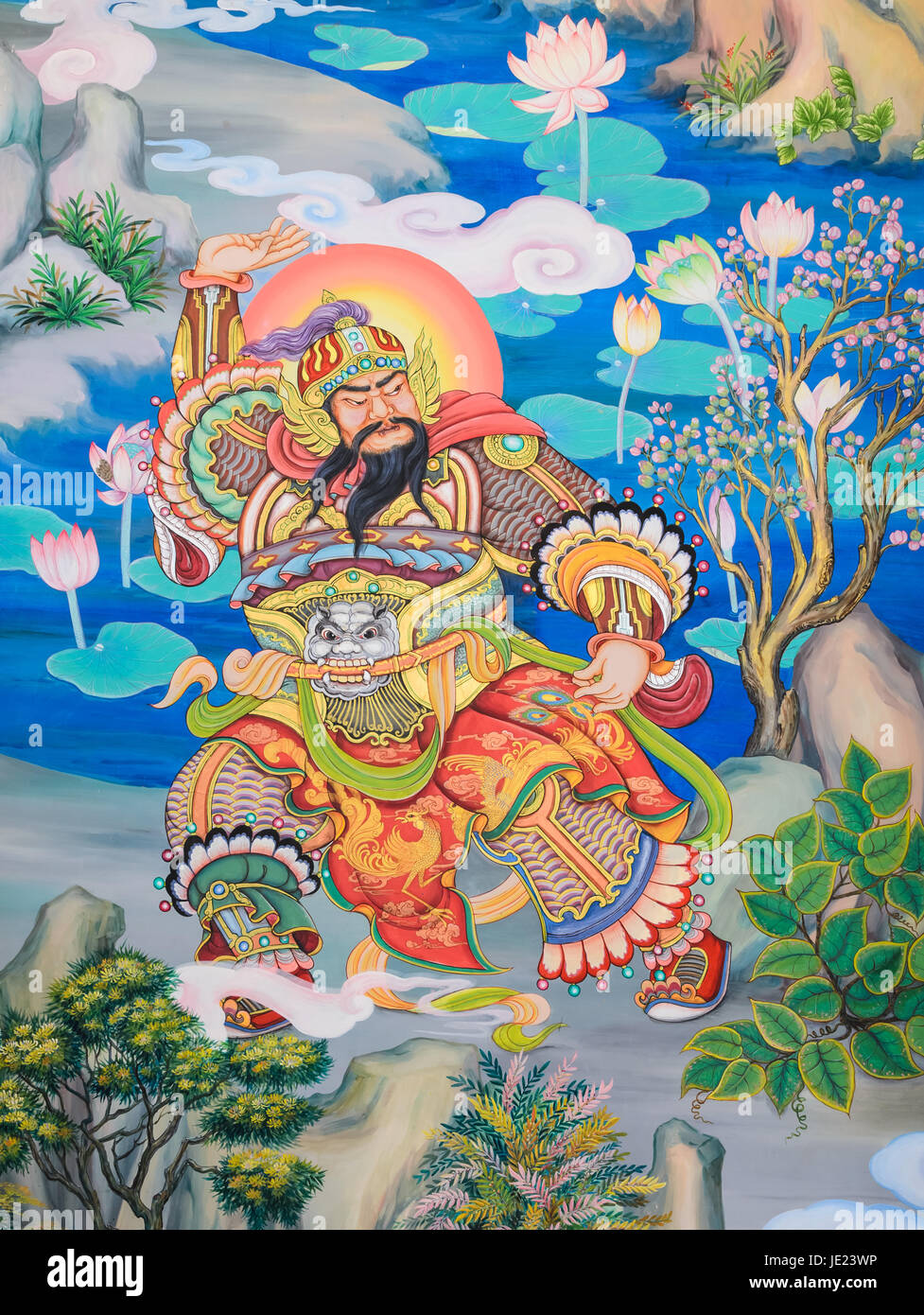 Traditional Chinese mural on temple wall Stock Photo - Alamy