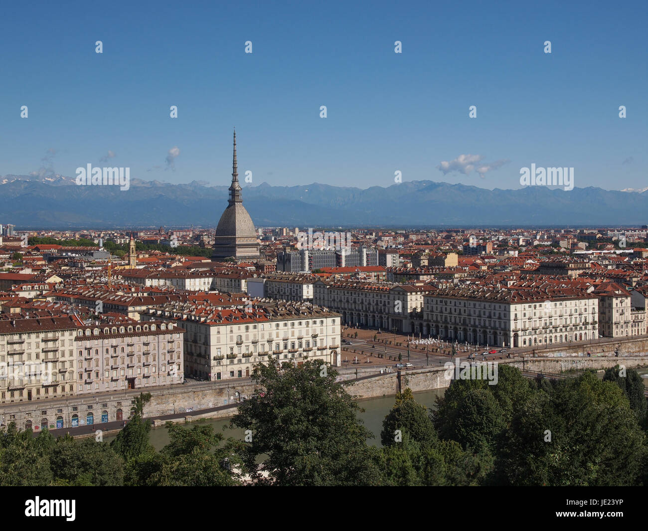 Turin skyline panorama seen from the hills surrounding the city Stock ...