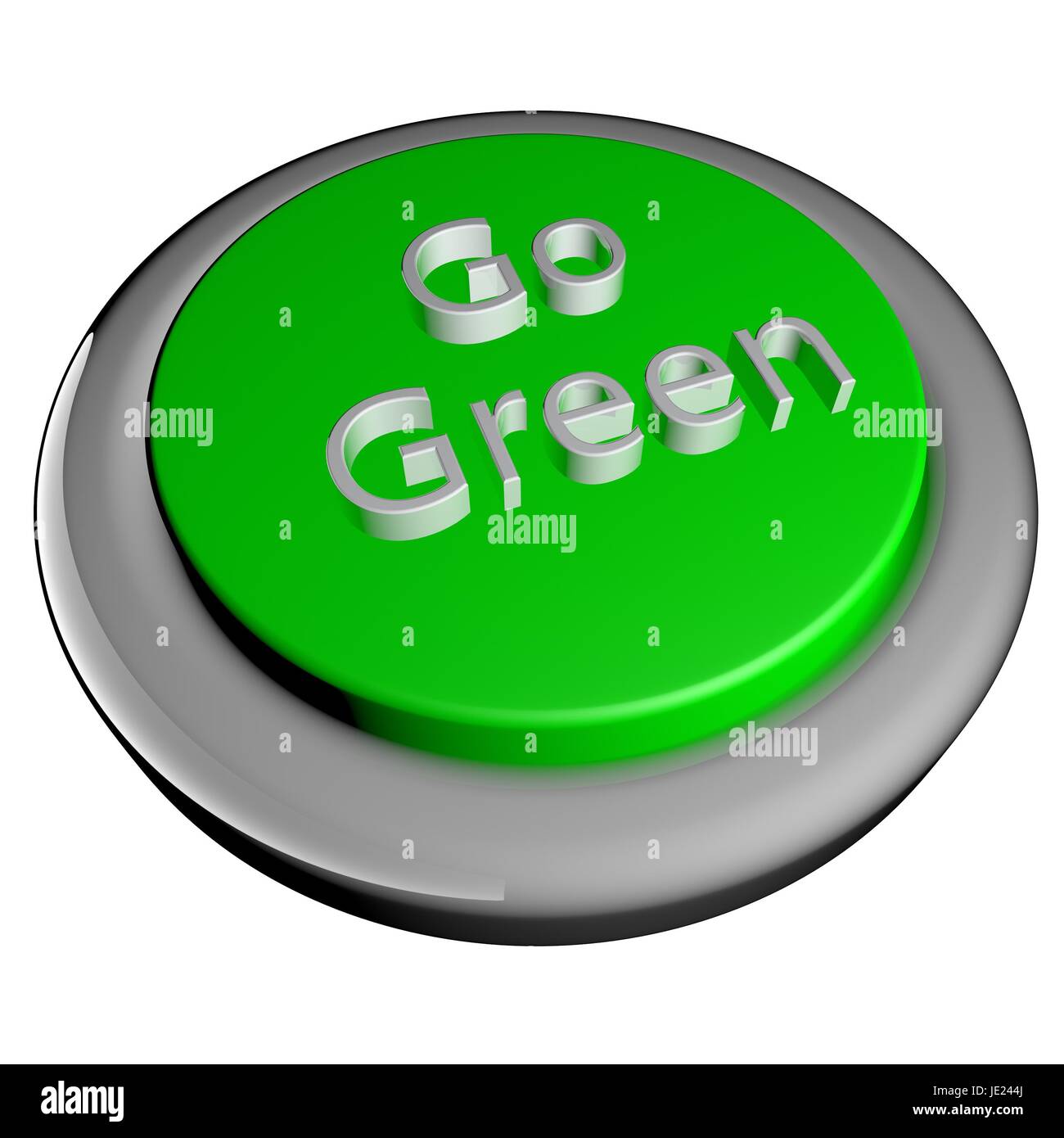 Go green button, isolated over white, 3d render Stock Photo - Alamy