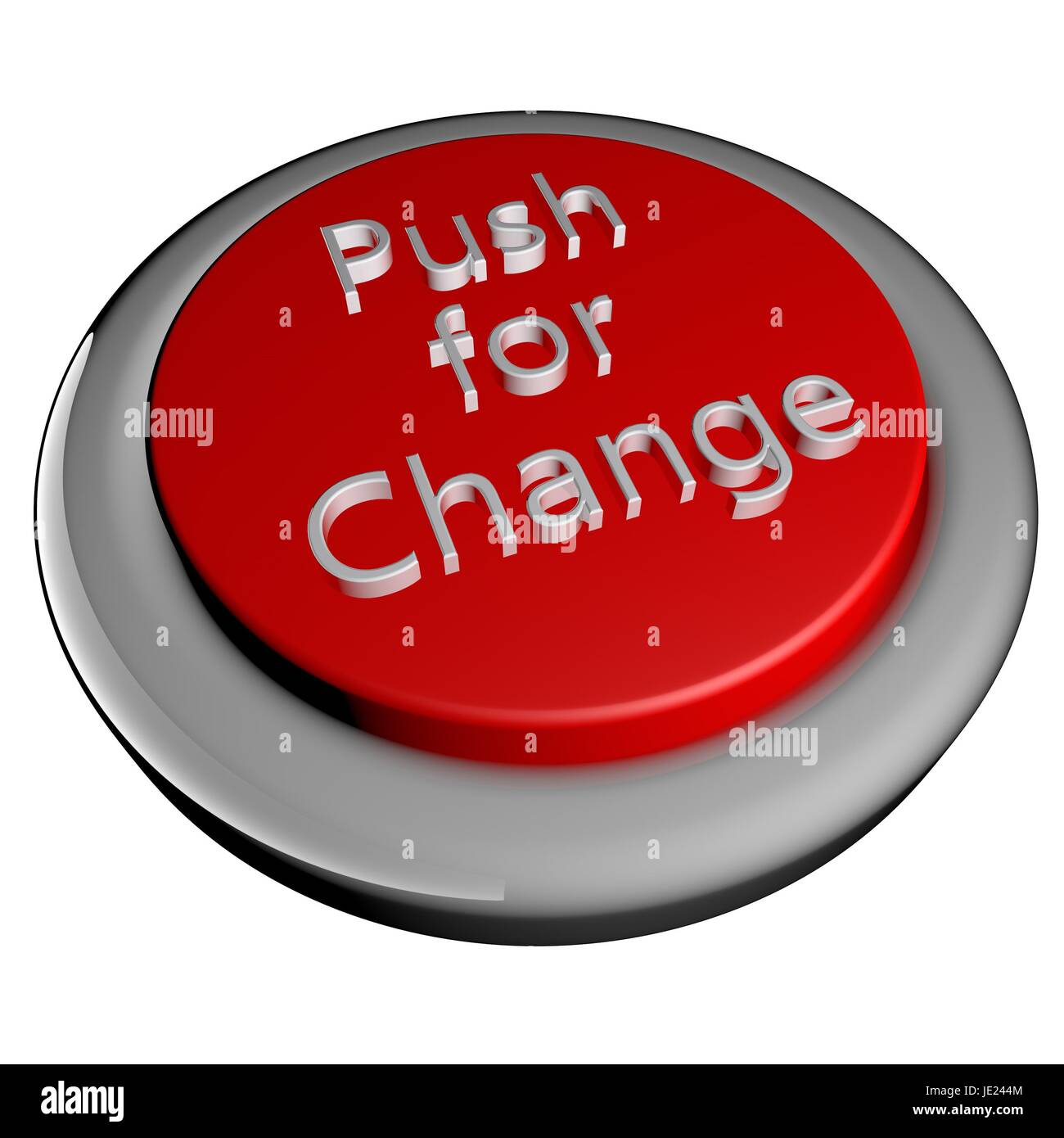 Push for change button, isolated over white, 3d render Stock Photo - Alamy