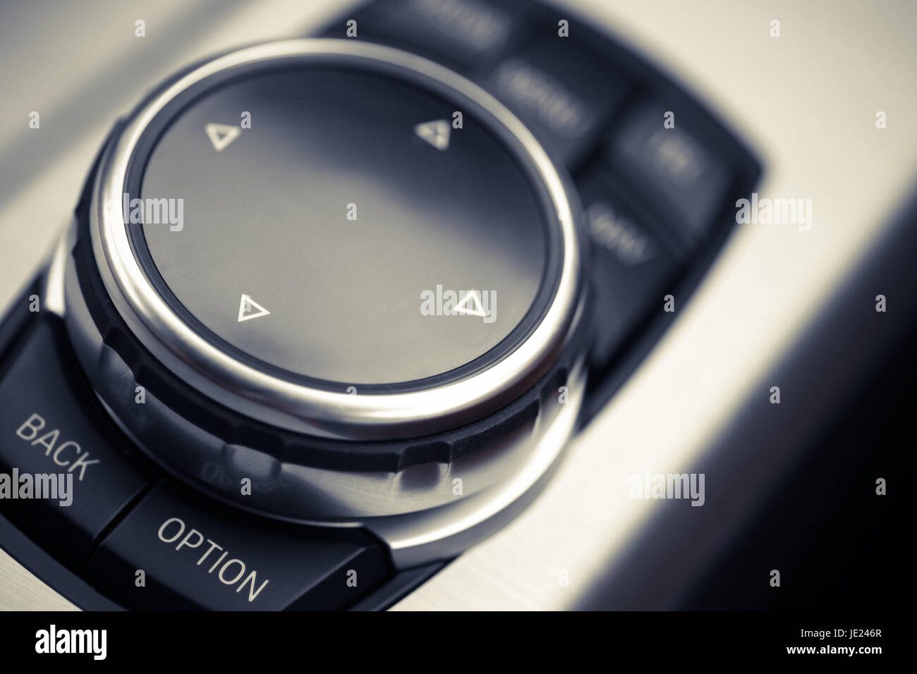 Detail of some black buttons in a car Stock Photo - Alamy