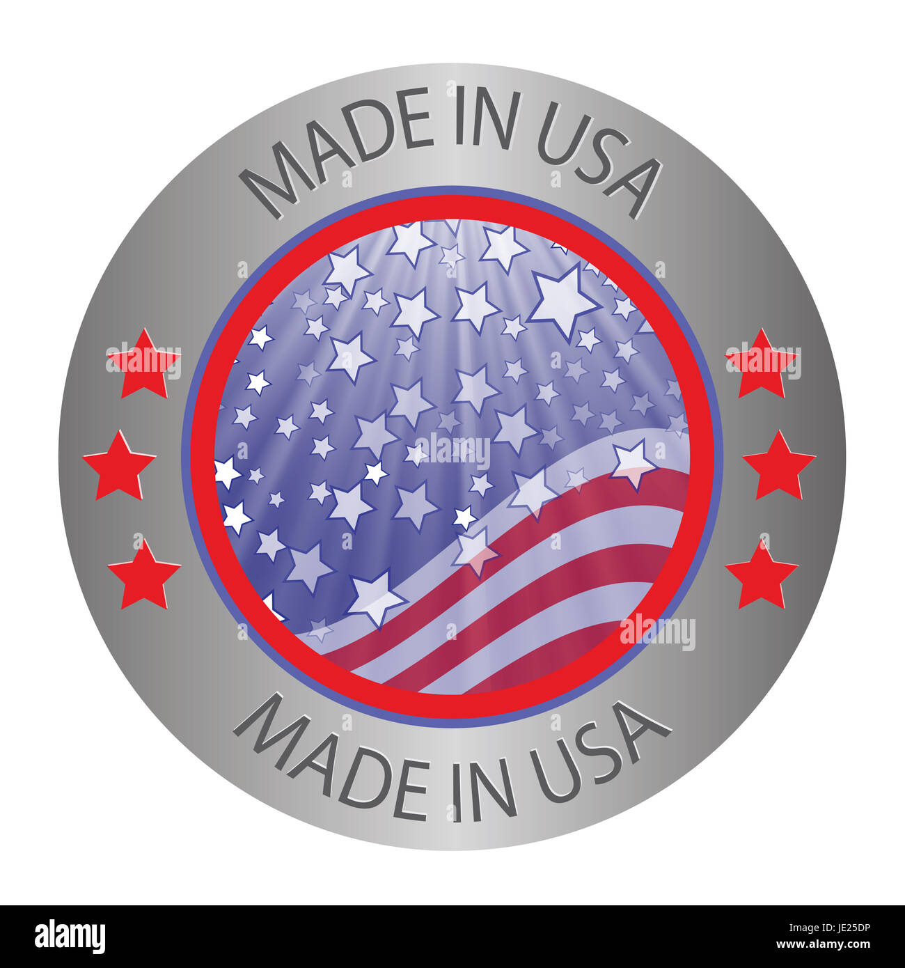 colorful illustration made in USA button on a white background Stock ...
