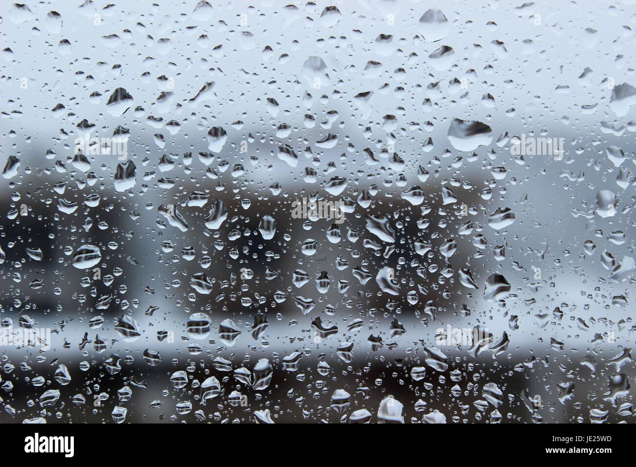Big Drops of Rain on the Window Stock Photo - Alamy