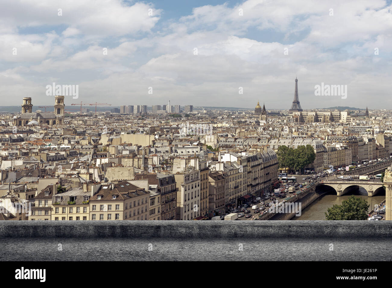 Paris city skyline in daytime with a concrete ground Stock Photo - Alamy