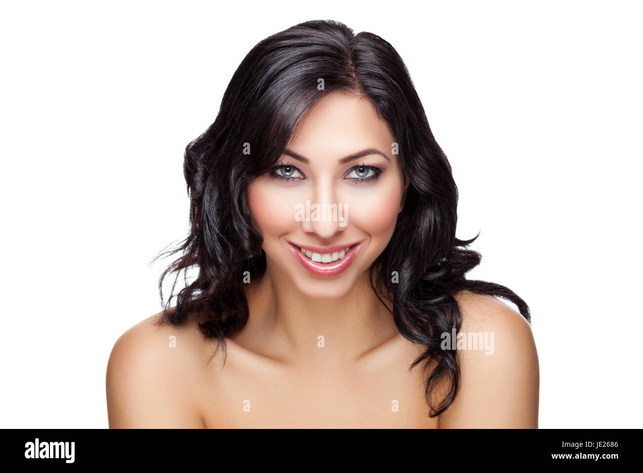 Young beautiful woman with perfect skin isolated on white Stock Photo - Alamy