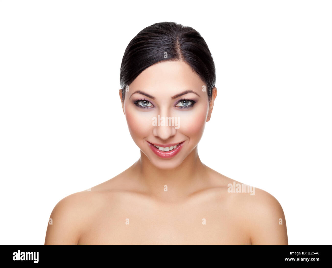 Young beautiful woman with perfect skin isolated on white Stock Photo - Alamy