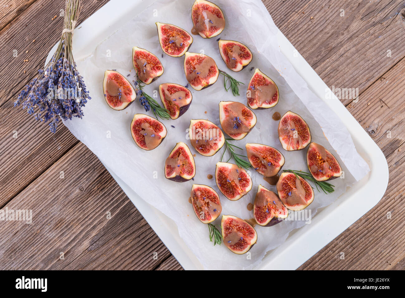 baked figs with caramel Stock Photo - Alamy