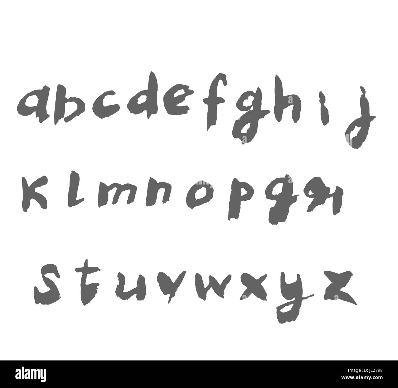 Hand drawn alphabet written with brush pen. Vector EPS10 Stock Vector ...