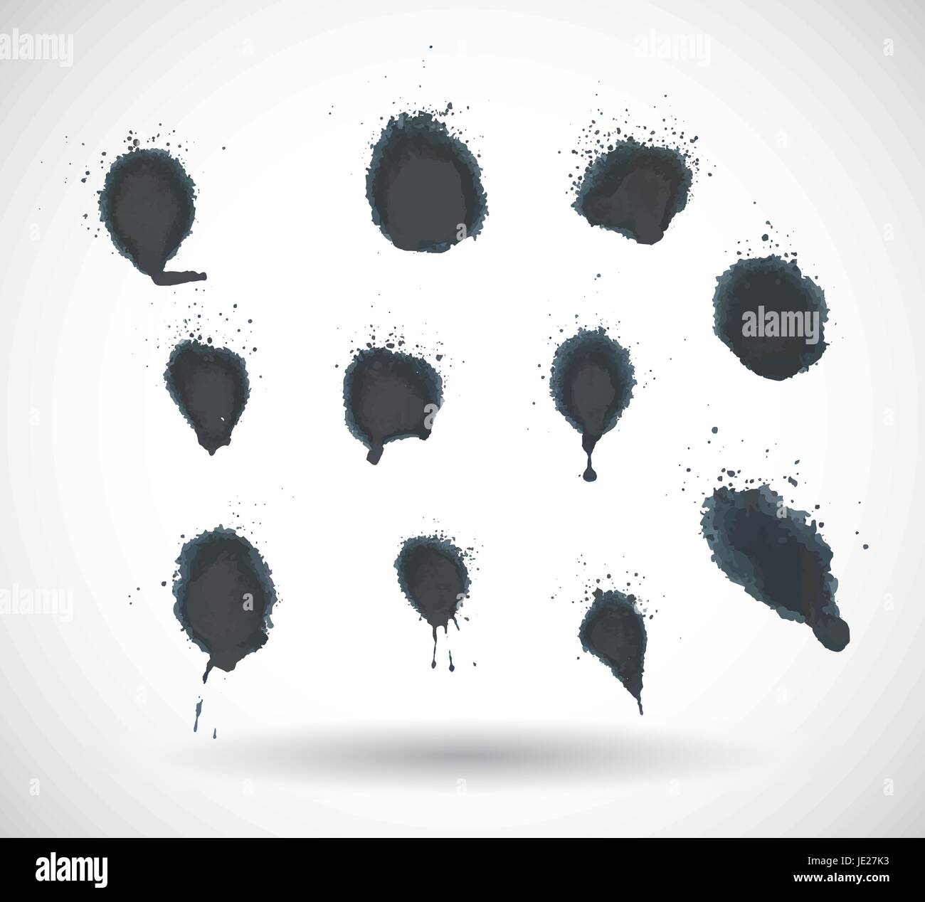 Black ink spray stains on white background . Vector illustration EPS10 ...