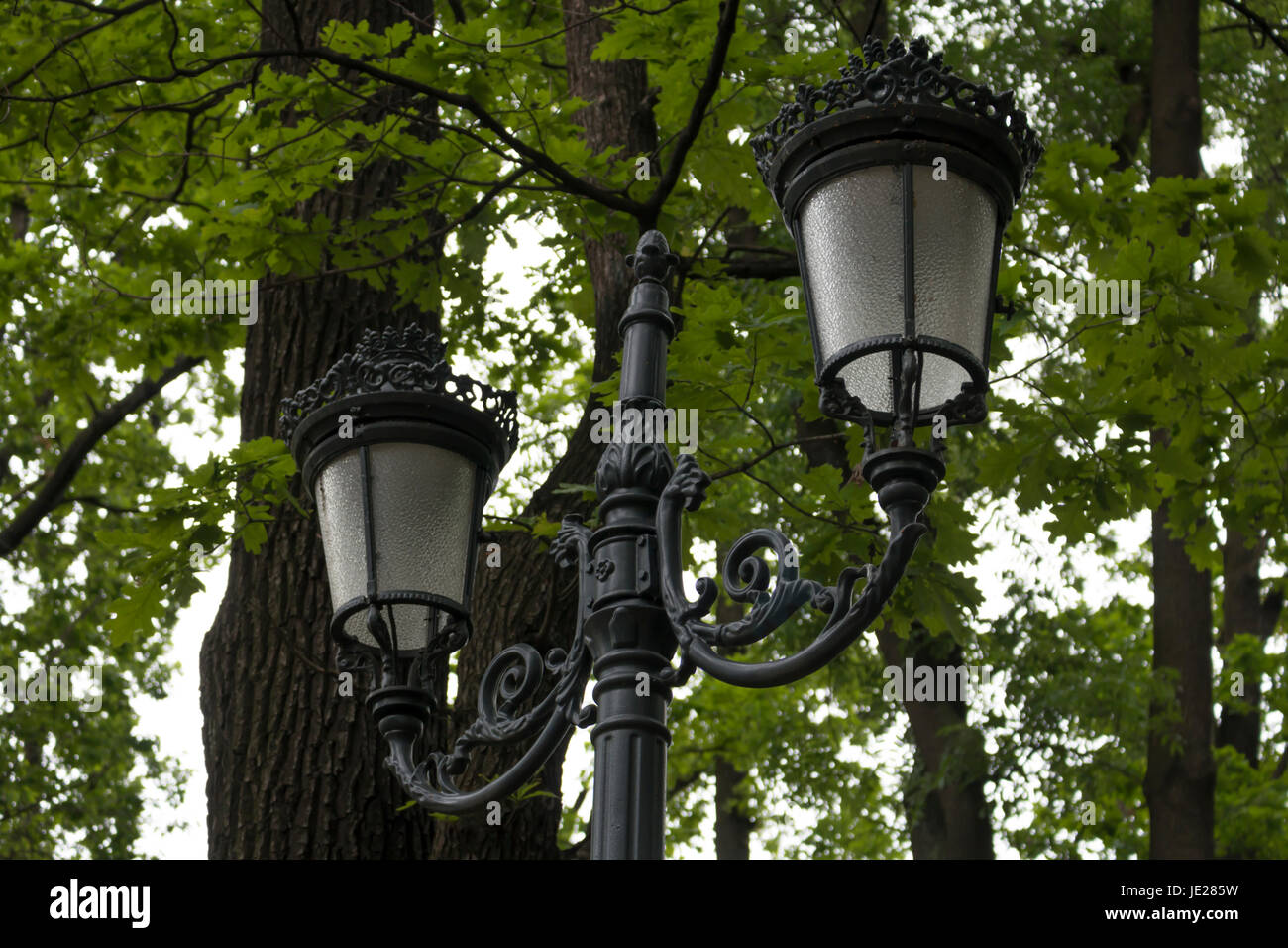 Street lantern in park Stock Photo - Alamy