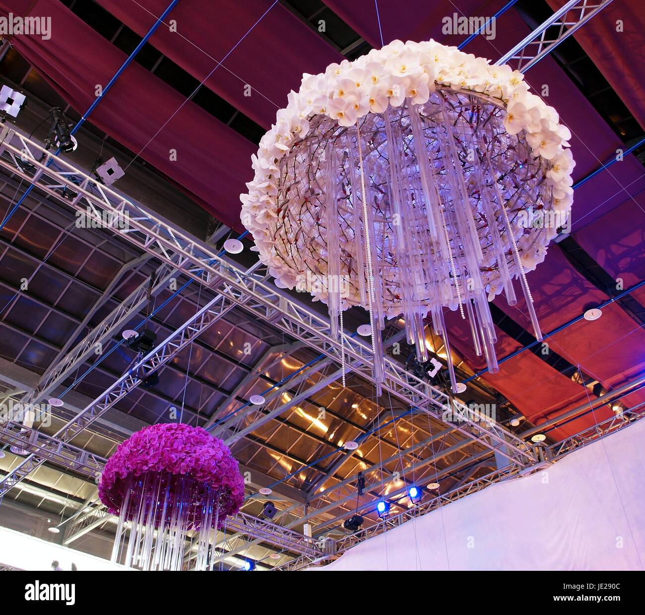 TAINAN, TAIWAN - MARCH 14: An artistic hanging flower design at the ...