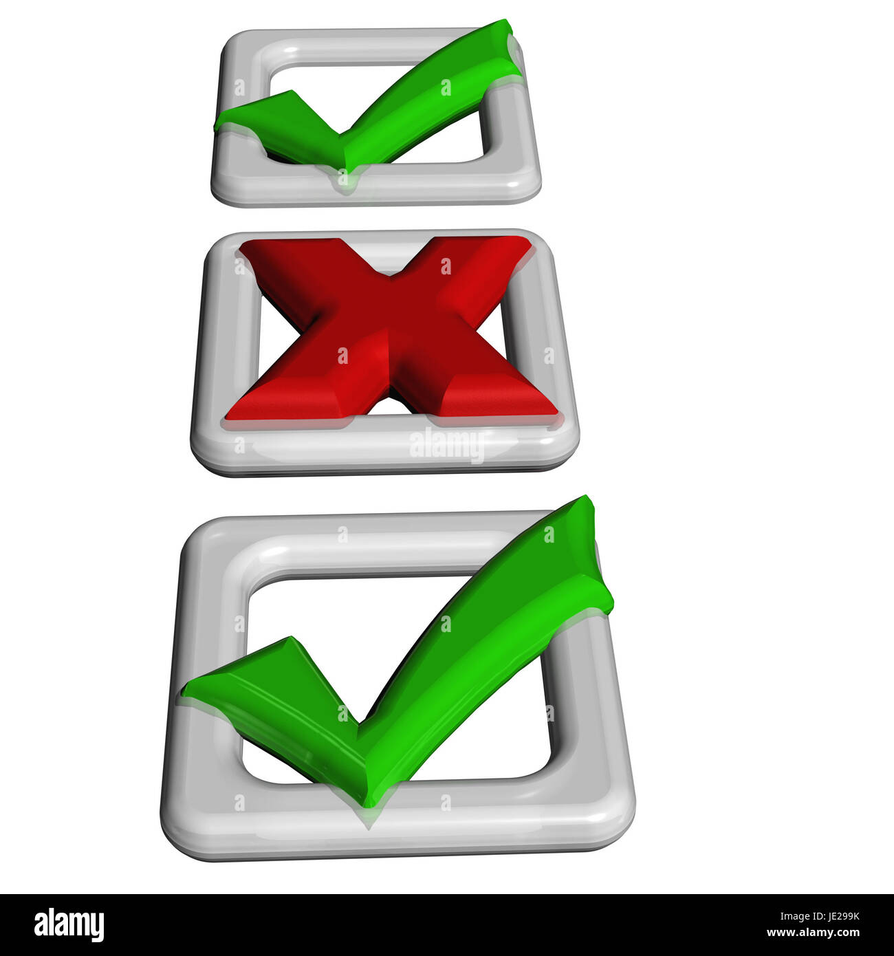 Glossy green Check mark on white background Stock Photo - Alamy