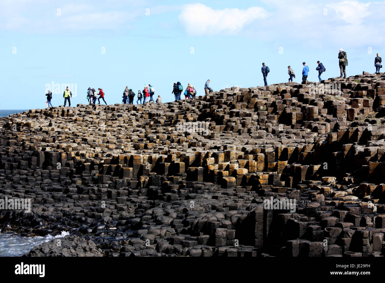People on the Giant's Causeway, Antrim, Northern Ireland Stock Photo ...