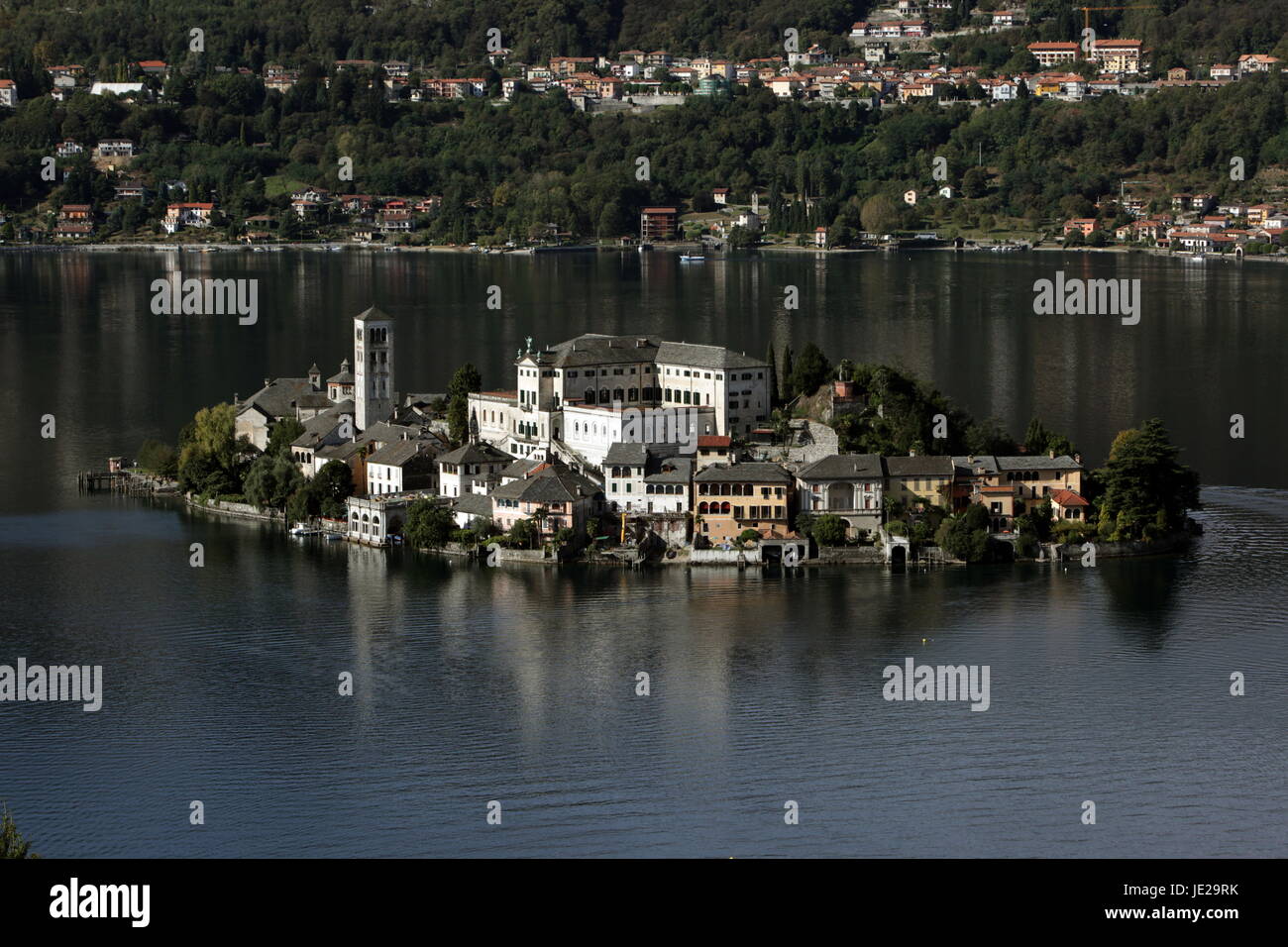 The Isla San Giulio in the Ortasee outside of the Fishingvillage of ...