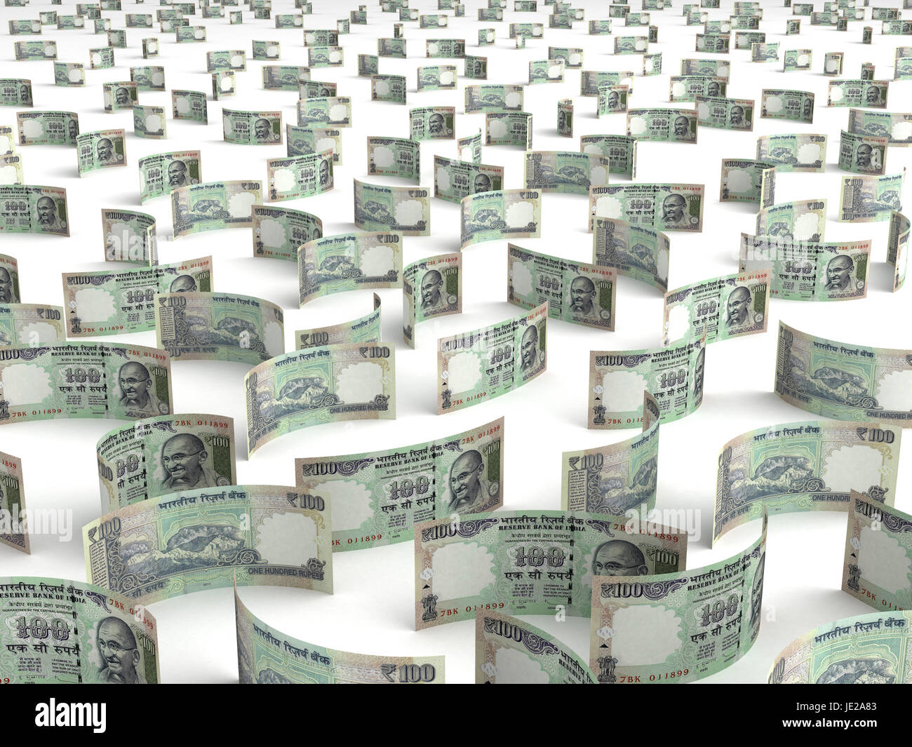 Scattered Indian Rupee Stock Photo - Alamy