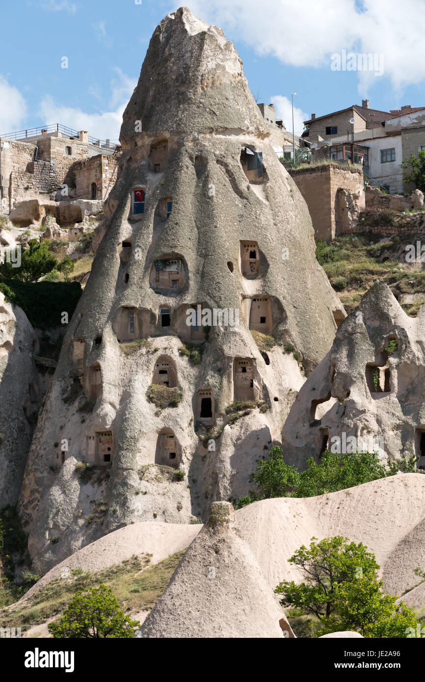 view of Uchisar castle in Cappadocia , Turkey Stock Photo - Alamy