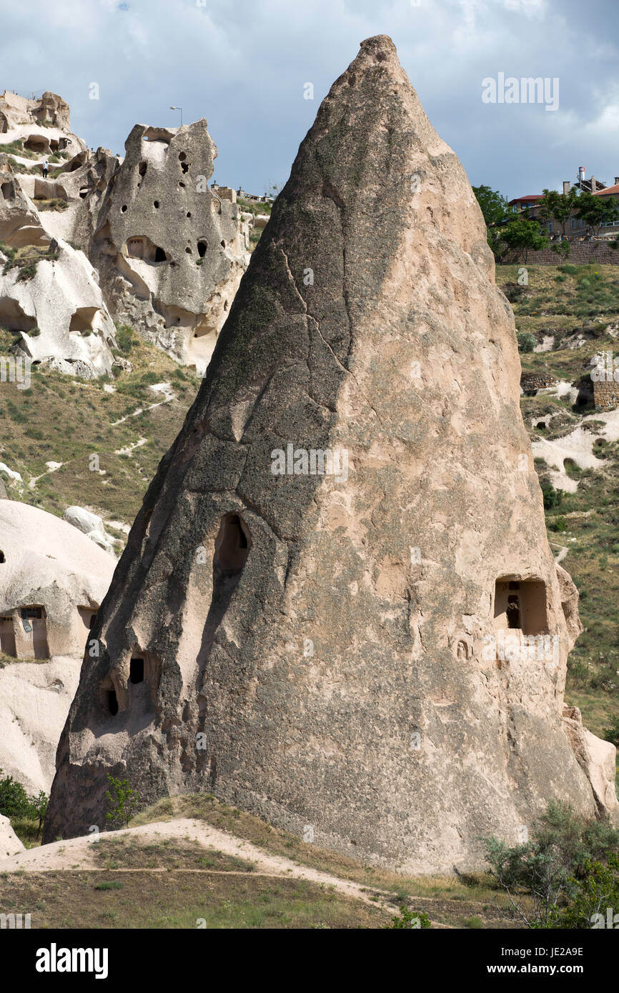 view of Uchisar castle in Cappadocia , Turkey Stock Photo - Alamy