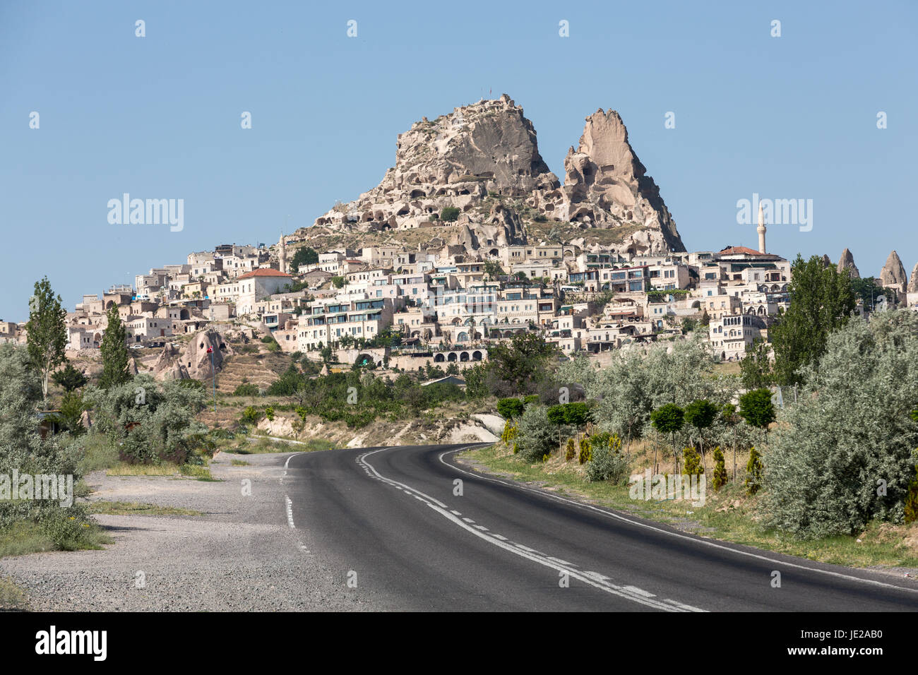 view of Uchisar castle in Cappadocia , Turkey Stock Photo - Alamy