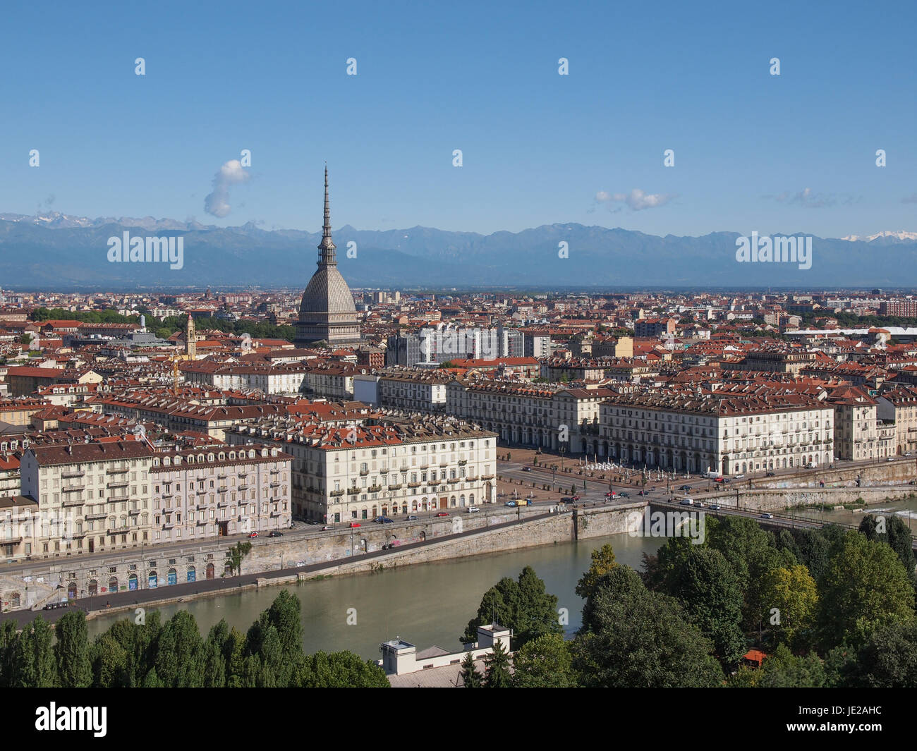 Turin skyline panorama seen from the hills surrounding the city Stock ...