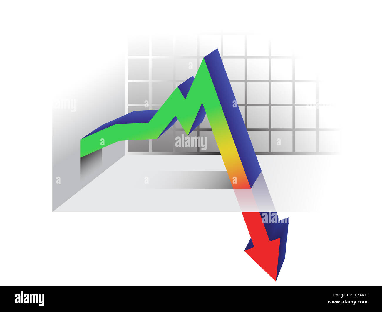 Crisis graph arrow. The graph falls down Stock Photo - Alamy