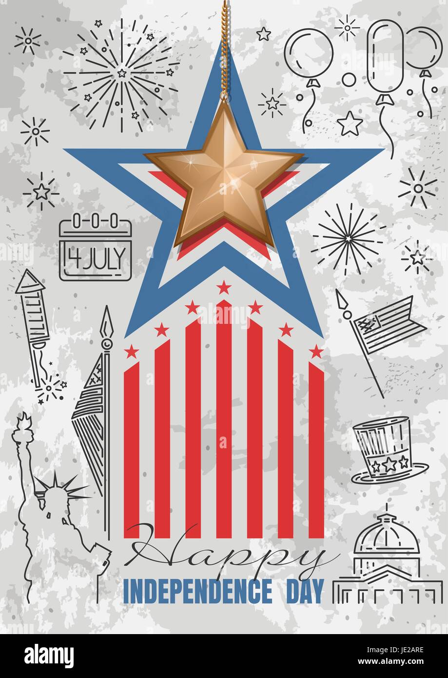 Fourth of july fireworks Stock Vector Images - Alamy