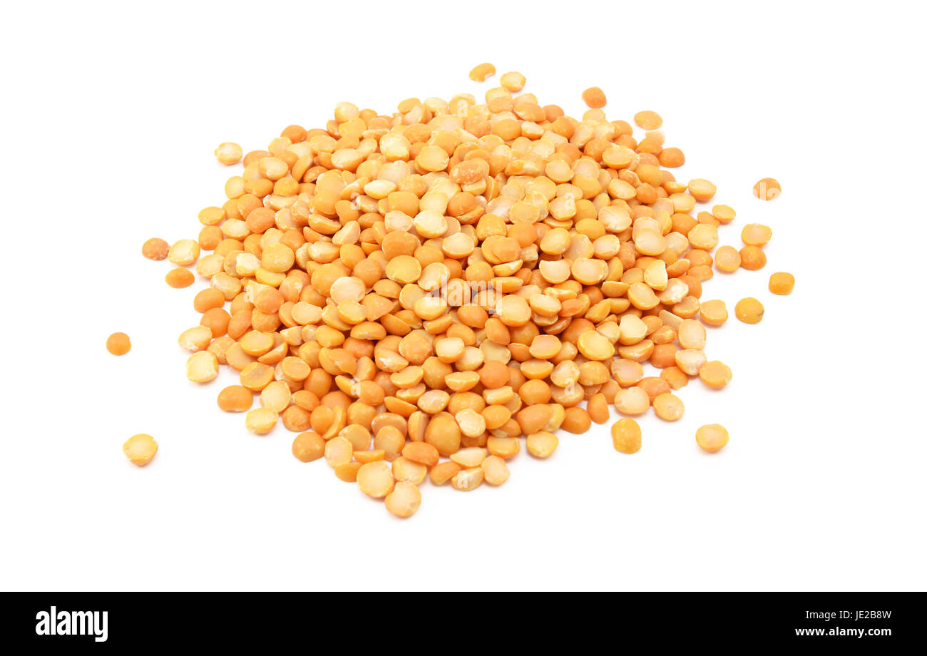 Yellow split peas, isolated on a white background Stock Photo - Alamy