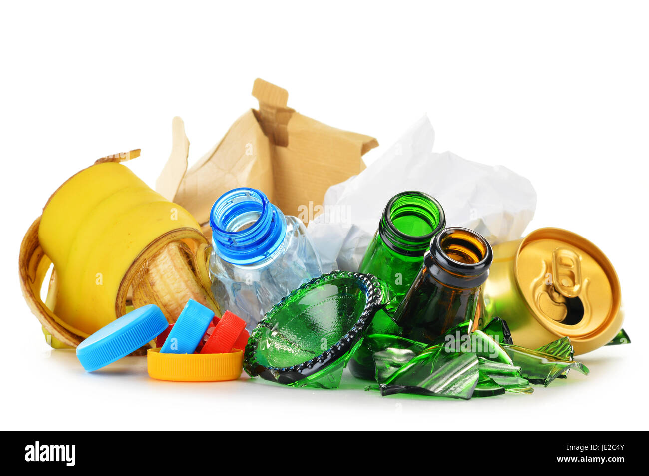 Composition with recyclable garbage consisting of glass, plastic, metal ...