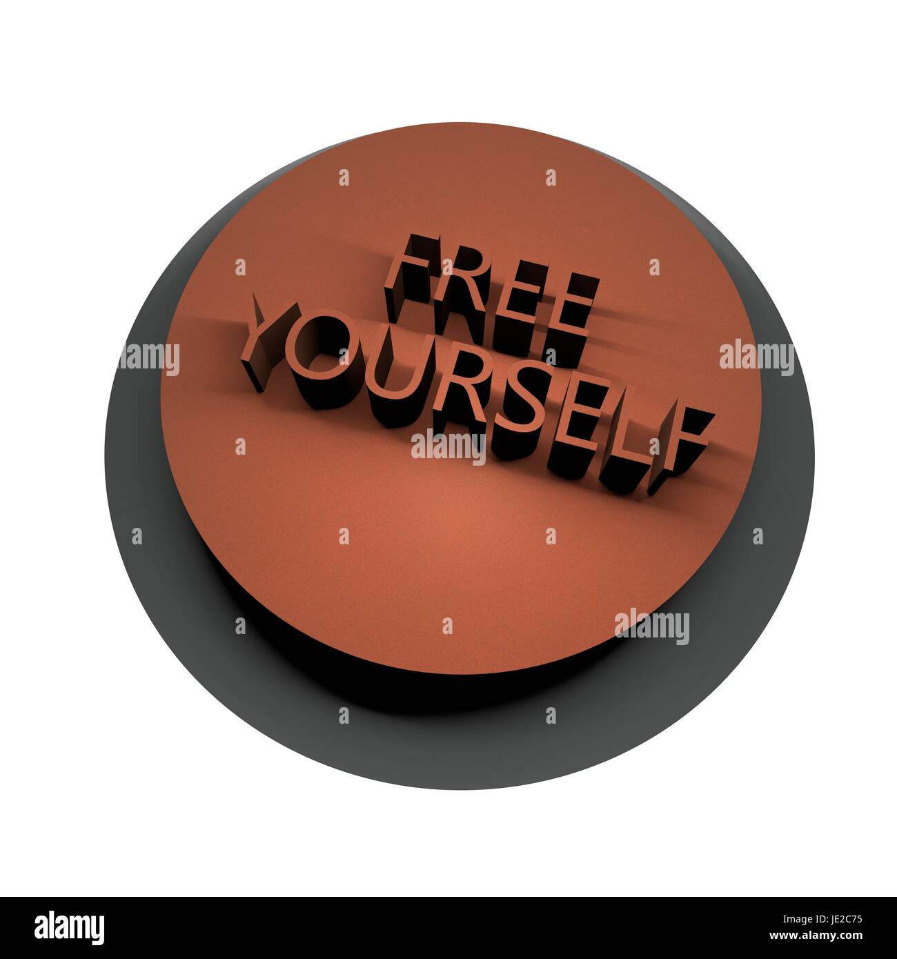 Words Free Yourself over button, 3d render Stock Photo - Alamy