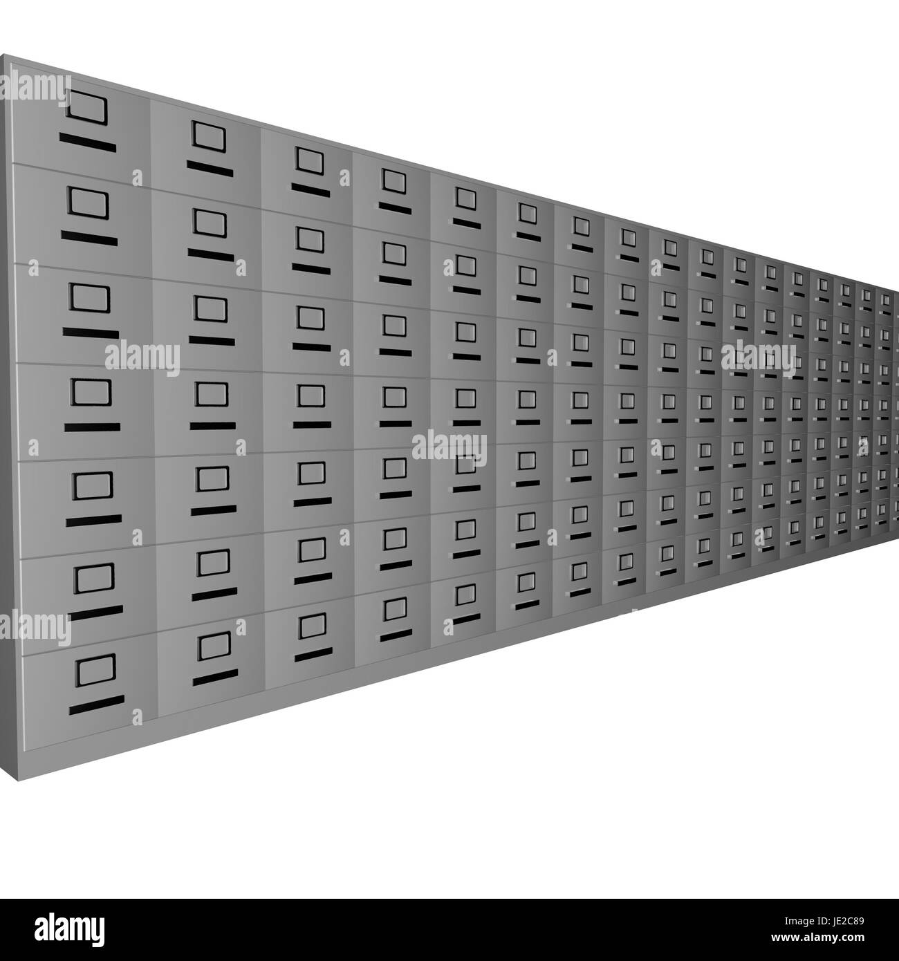 Wall of archives isolated over white, 3d render Stock Photo - Alamy