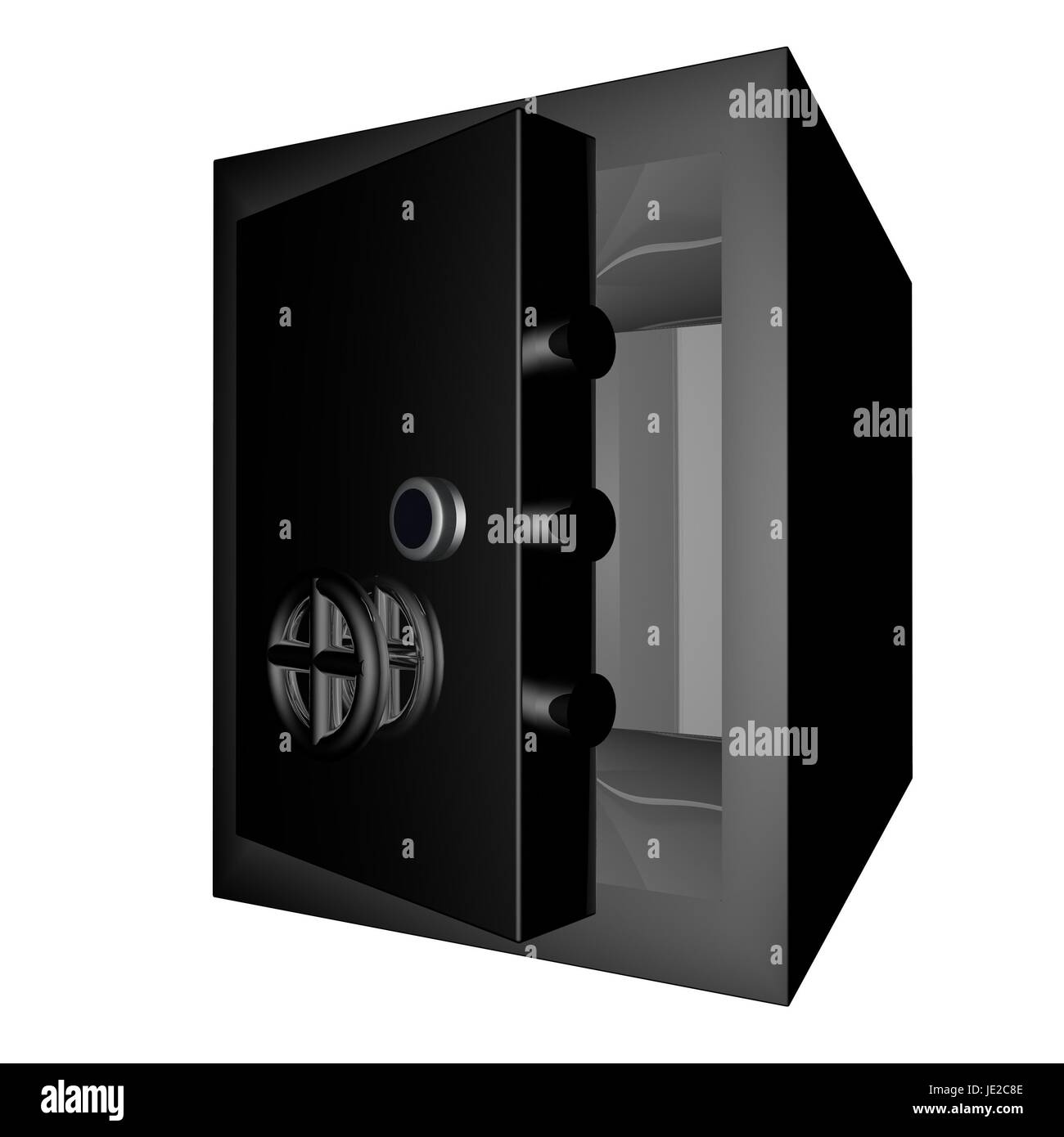 Open vault isolated over white, 3d render Stock Photo - Alamy