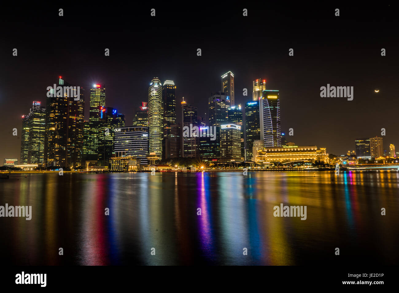Midnight shoot of Fullerton Bay from from Marina Bay Sands Stock Photo ...