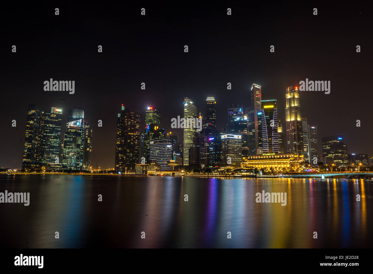 Midnight shoot of Fullerton Bay from from Marina Bay Sands Stock Photo ...
