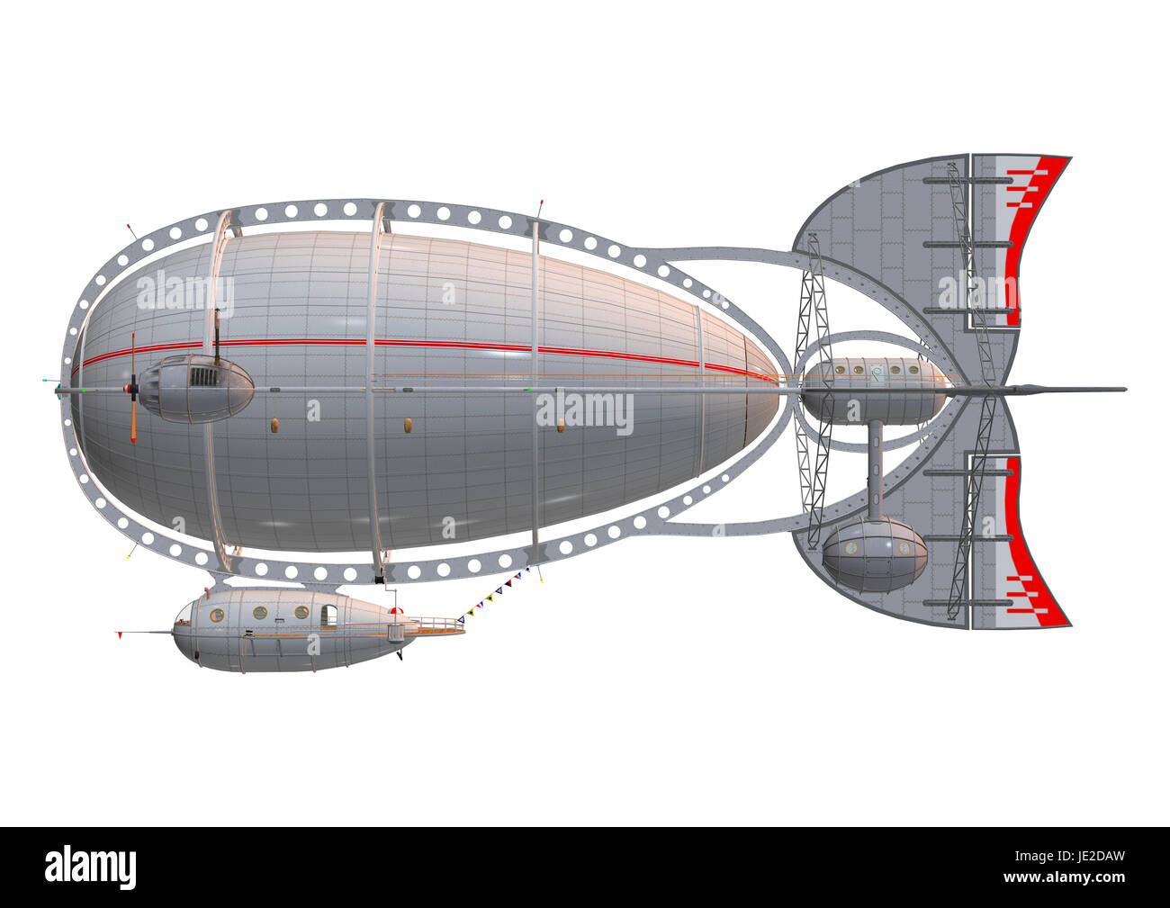 3D digital render of a zeppelin isolated on white background Stock ...