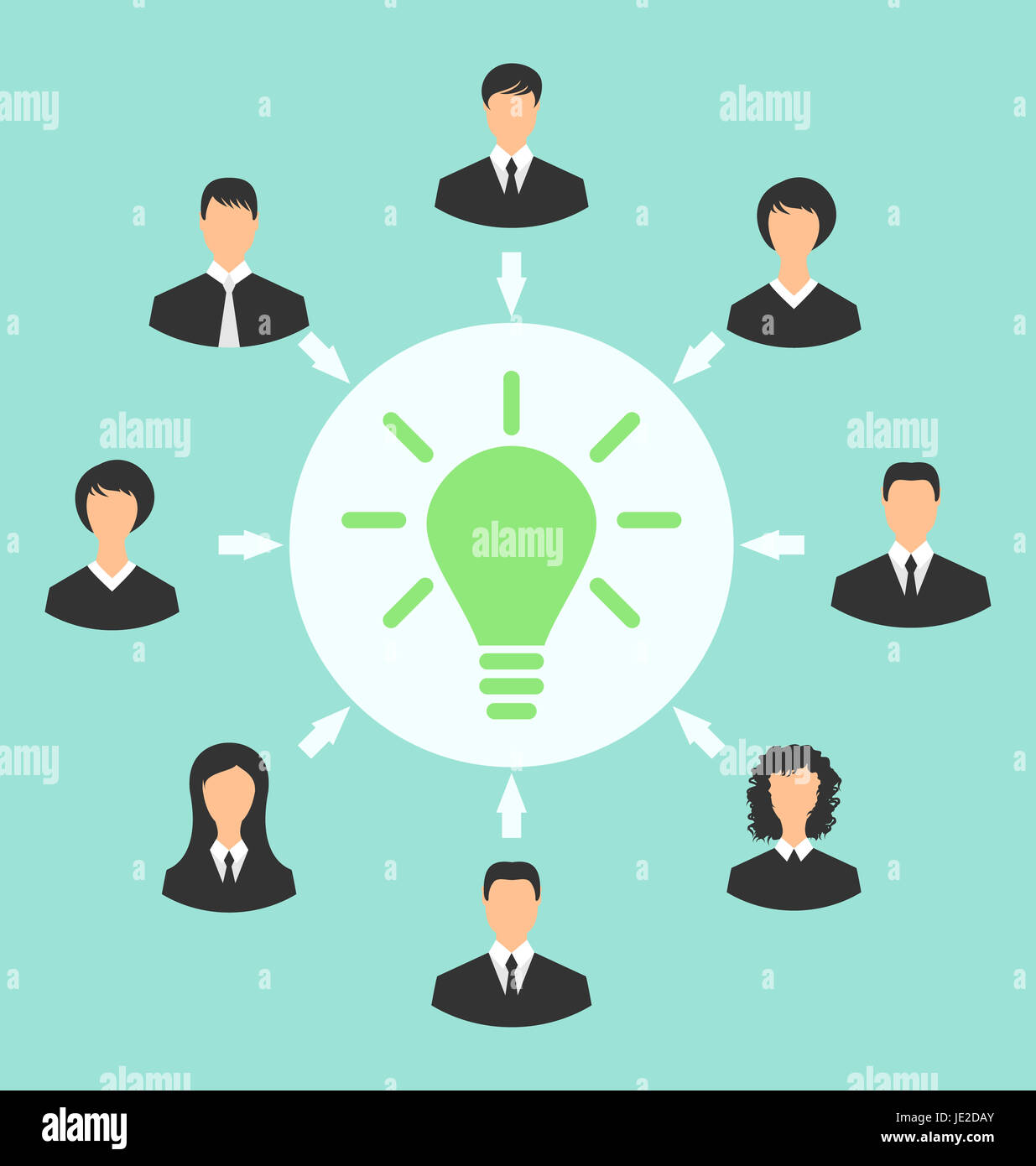 Illustration group of business people gather together, process of ...