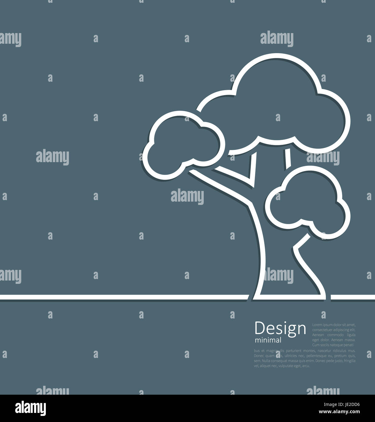Illustration tree standing alone symbol, design webpage, logo template ...