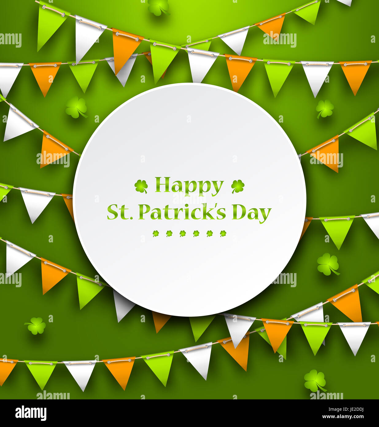 Illustration Congratulation Card with Bunting Hanging Pennants in Irish ...