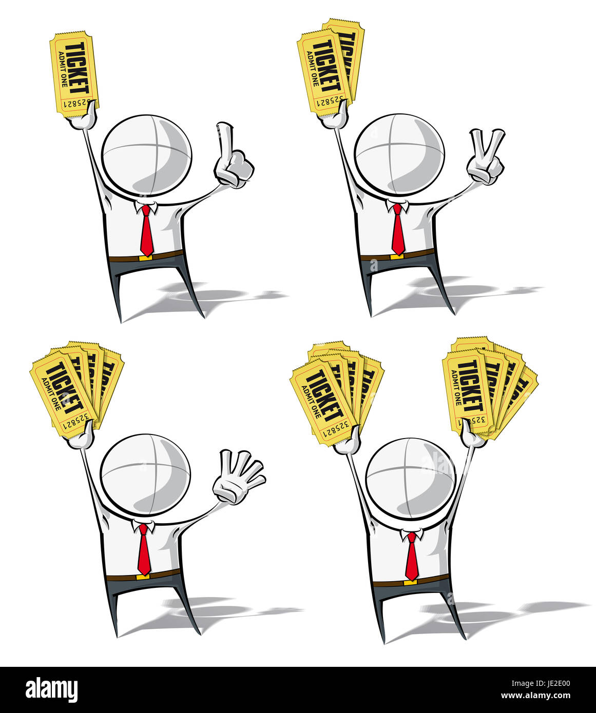 Set of 4 sparse vector illustrations of a generic Business cartoon ...