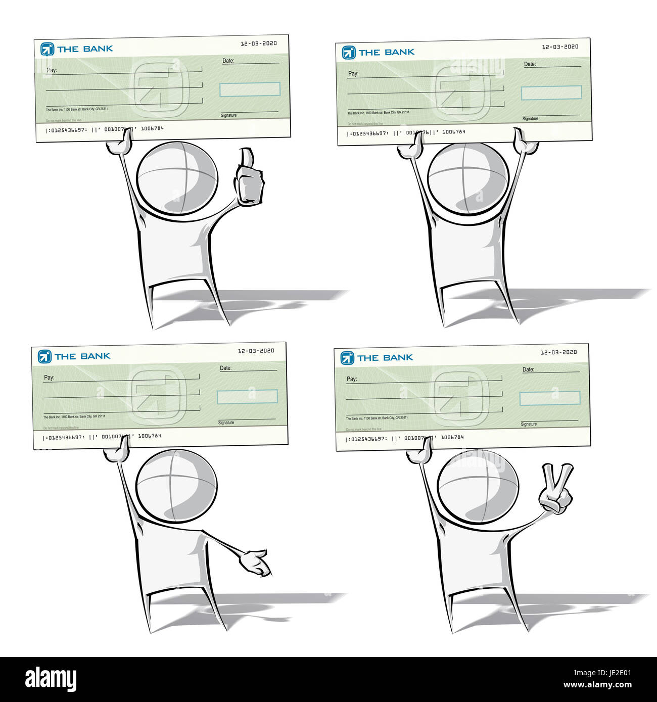 Set of 4 sparse vector illustrations of a of a generic cartoon ...