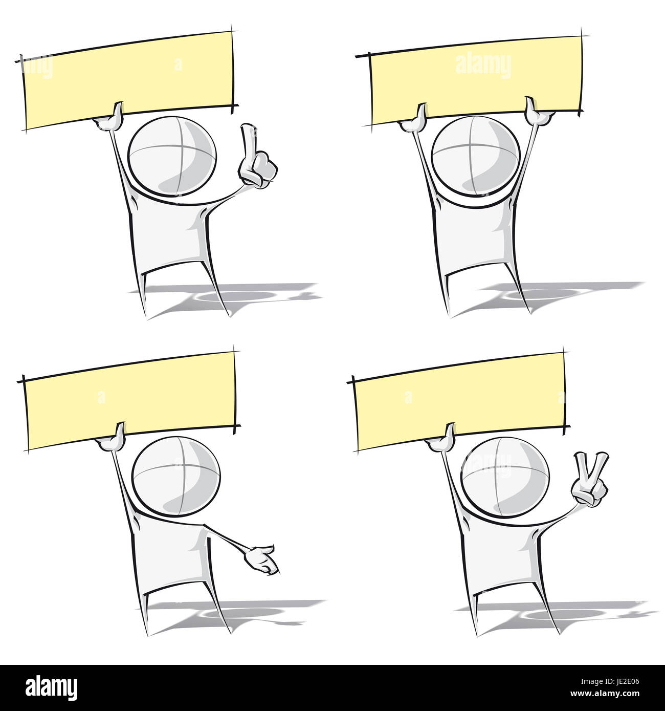 Set of sparse vector illustration of a generic cartoon character ...