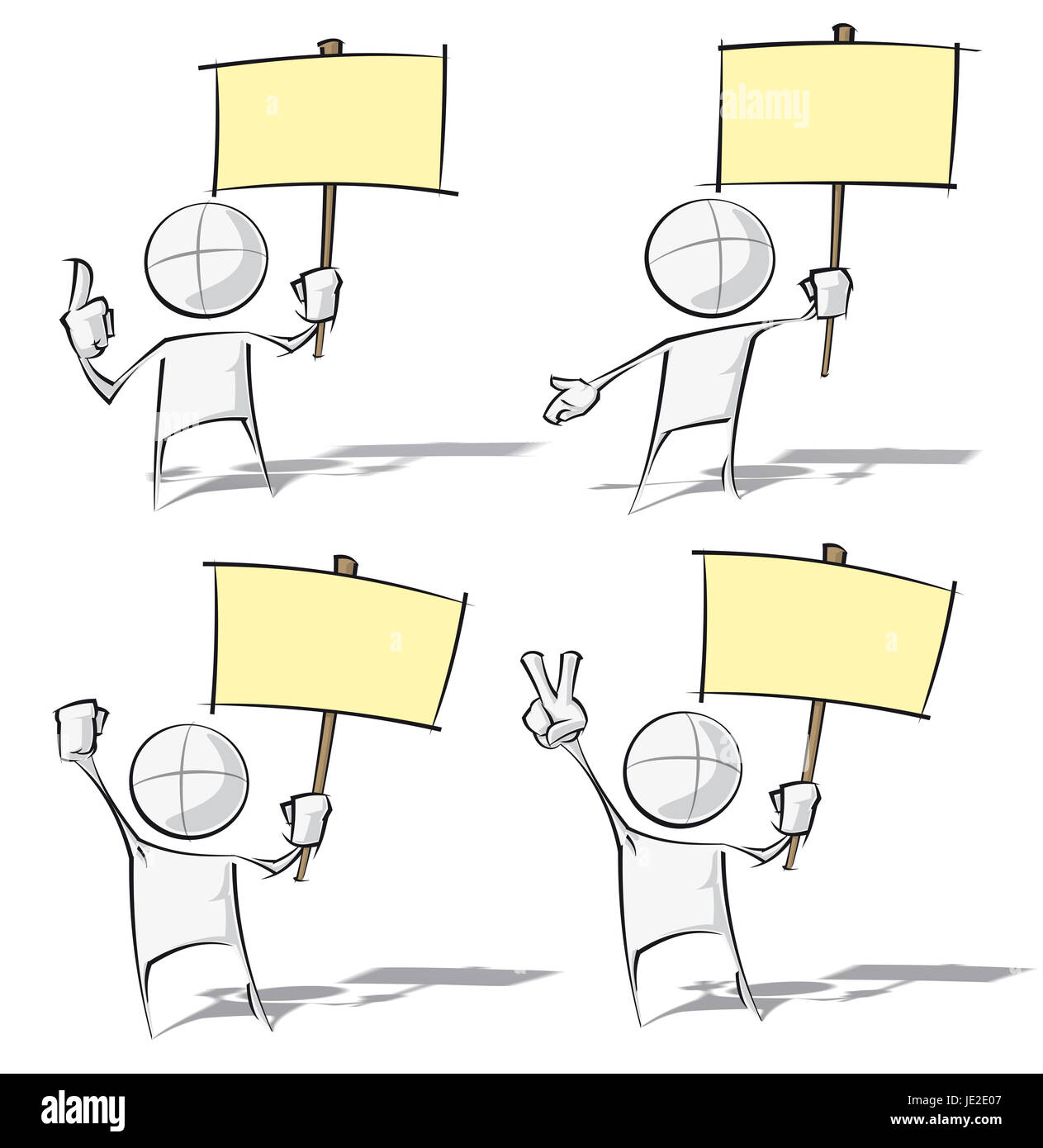 Set of sparse vector illustration of a generic cartoon character ...