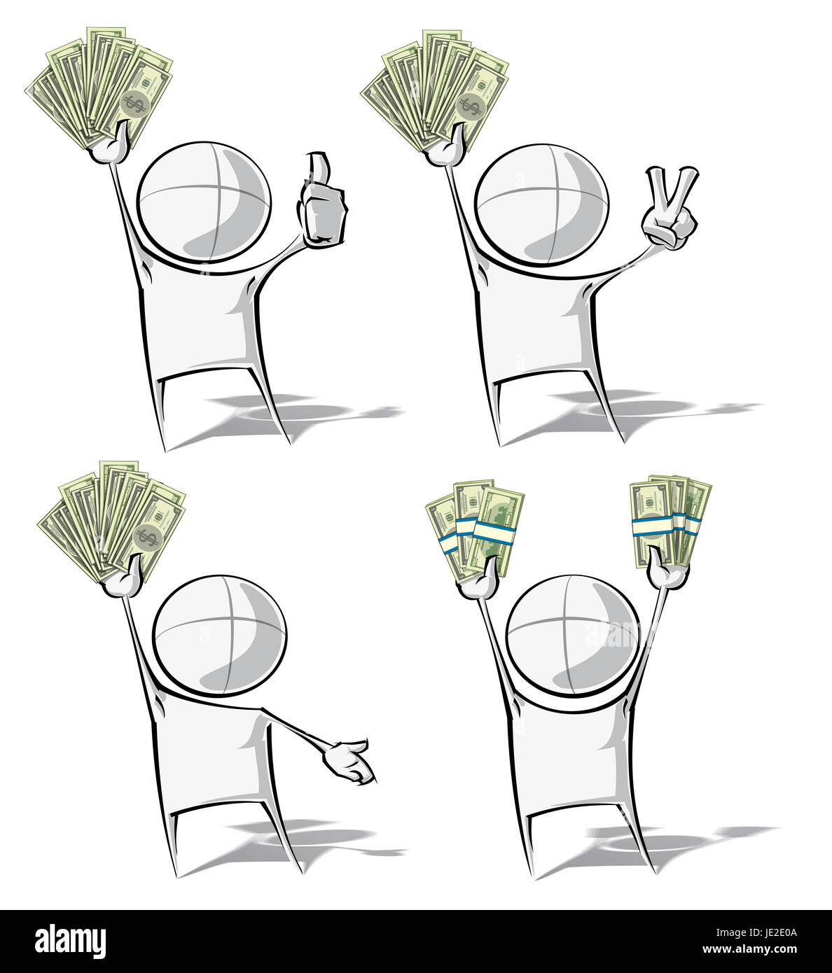 Set of 4 sparse vector illustrations of a of a generic cartoon ...