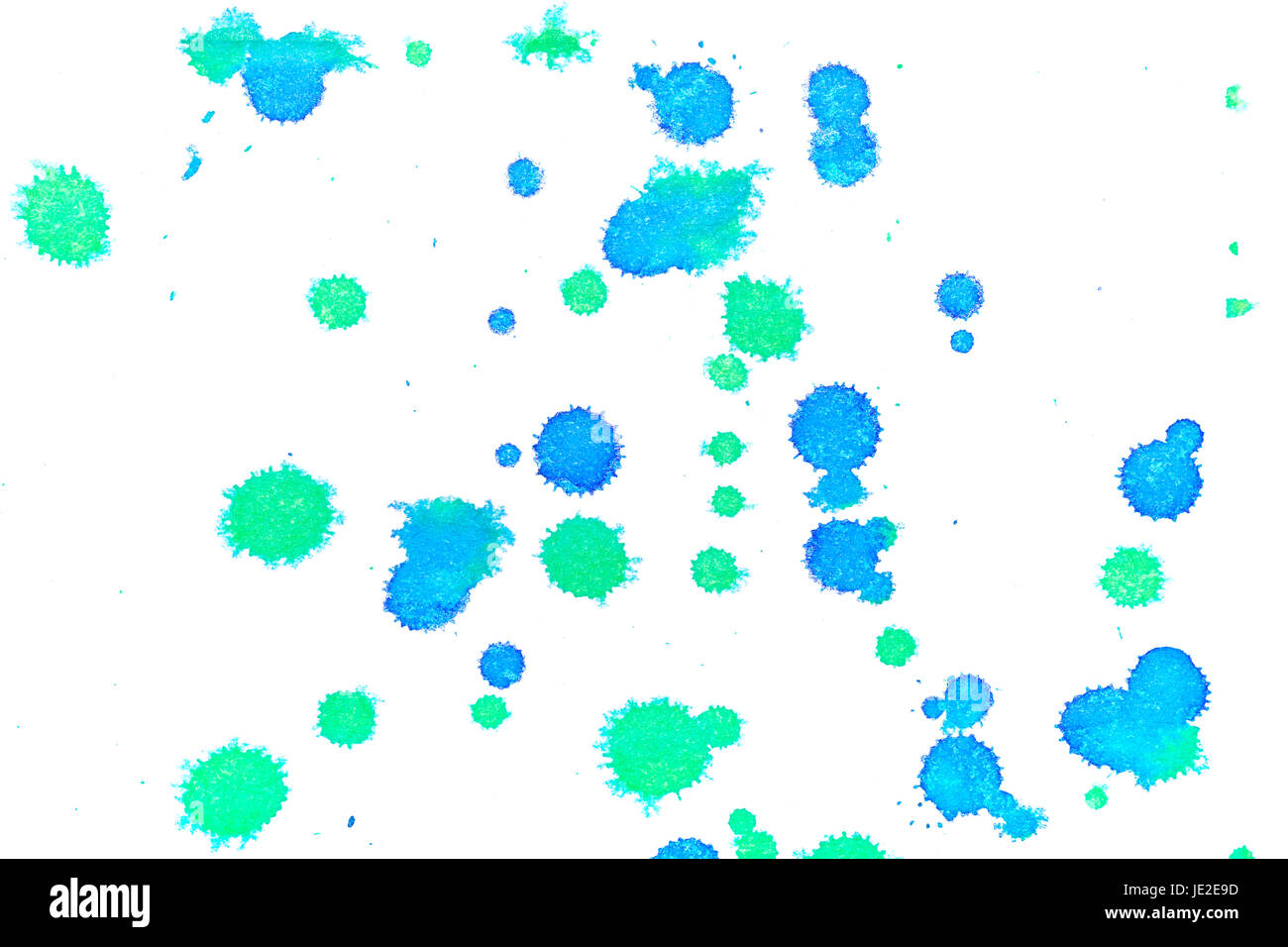 Abstract two-color blue green ink splash. Ink blots. Elements of design ...