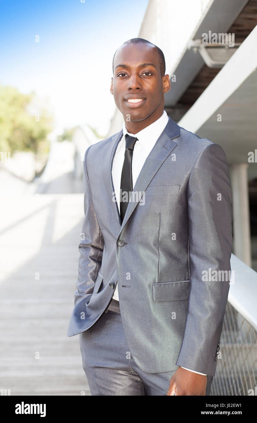Portrait of a smiling businessman standing, outdoor Stock Photo - Alamy