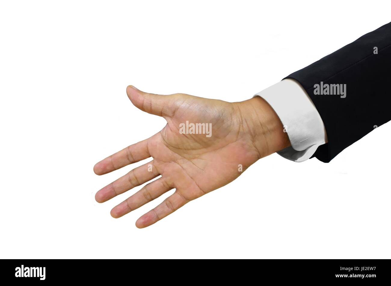 Open handshake isolated on white background Stock Photo - Alamy